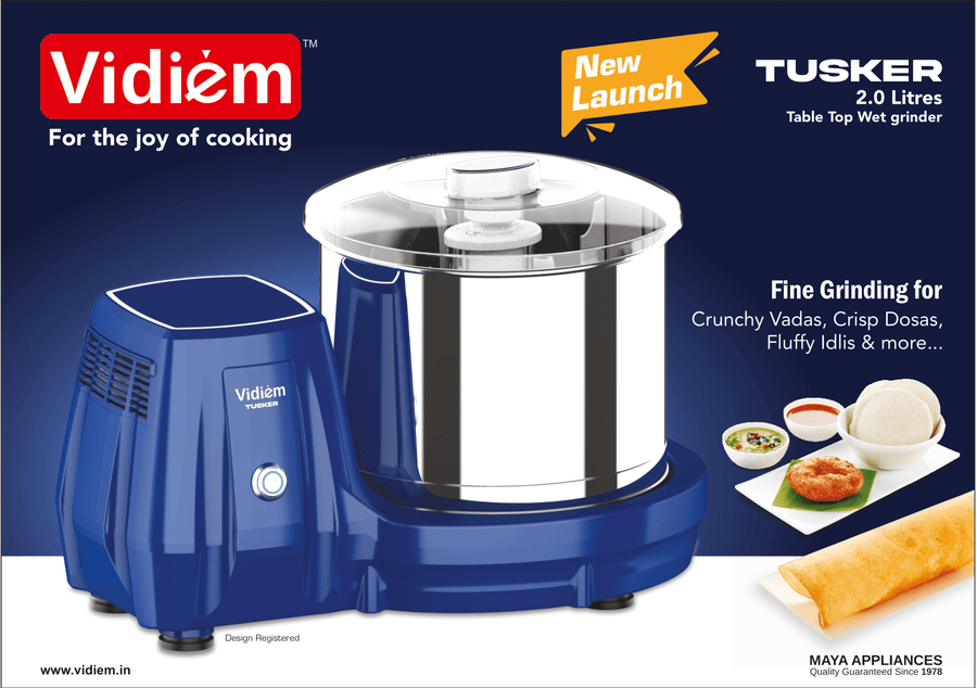 Buy Vidiem Tusker 2 ltr Table Top Wet Grinder Online at Vidiem Store ...