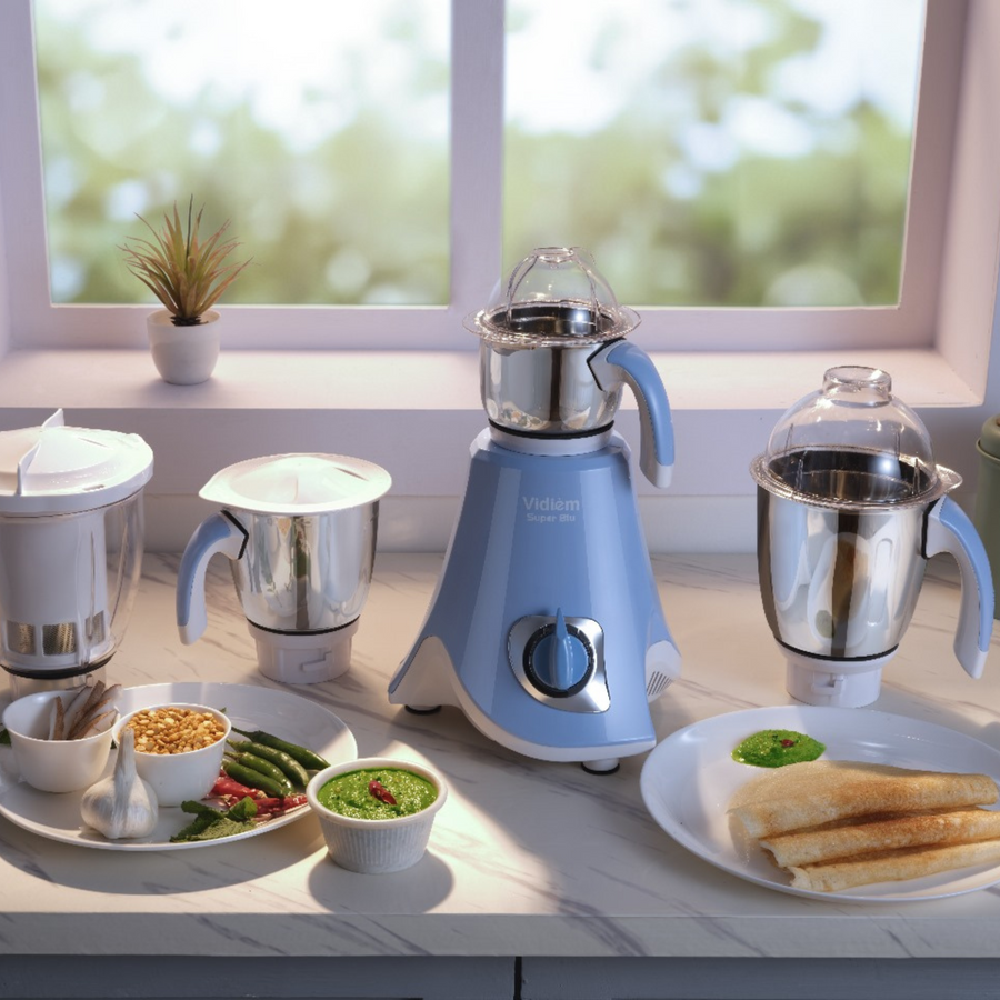 Buy EVA SUPER BLU 750W 4 Jars Mixer Grinder Online at Vidiem Stores