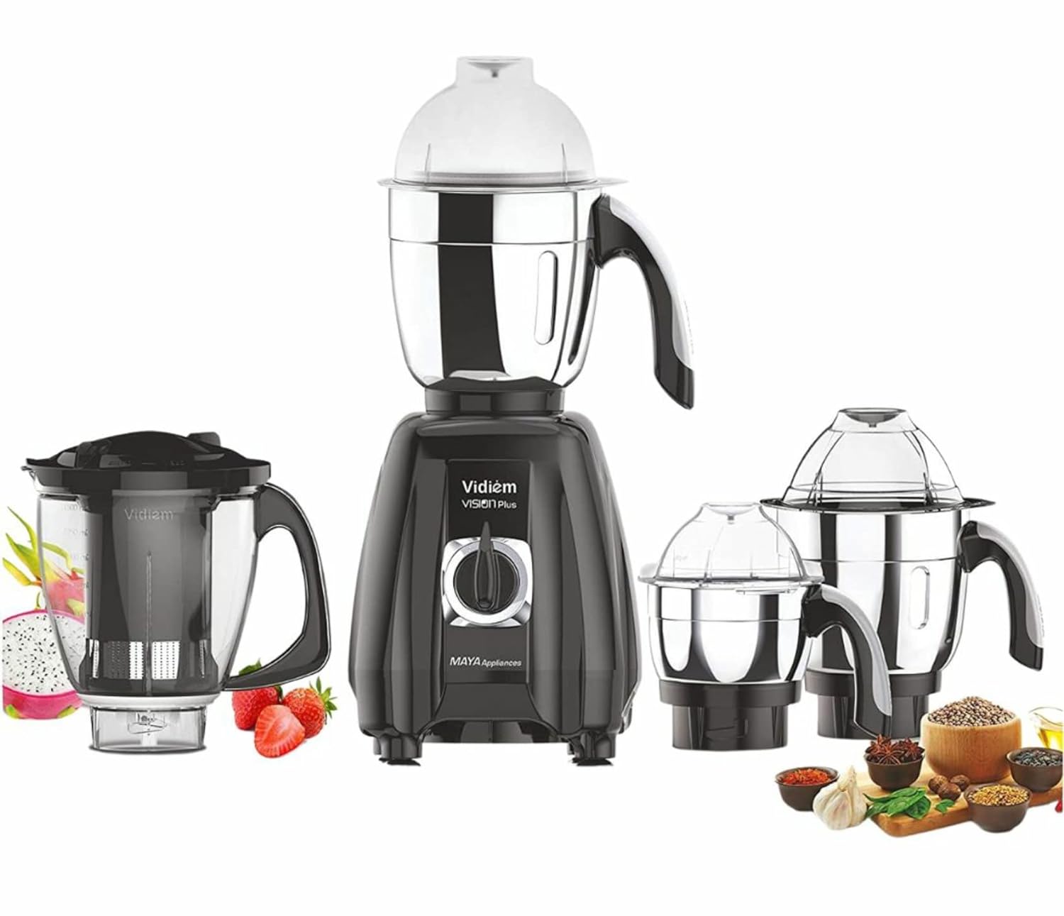 Buy Vidiem Vision Plus 750W Mixer Grinder With 4 Jars at Best Price ...